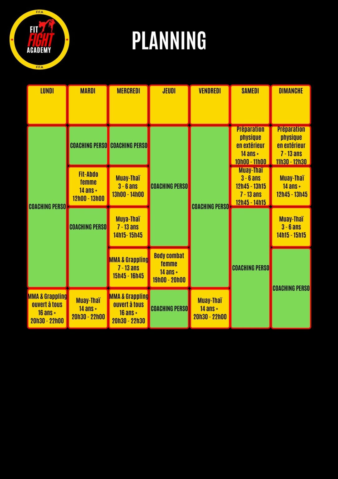 PLANNING - Fit Fight Academy